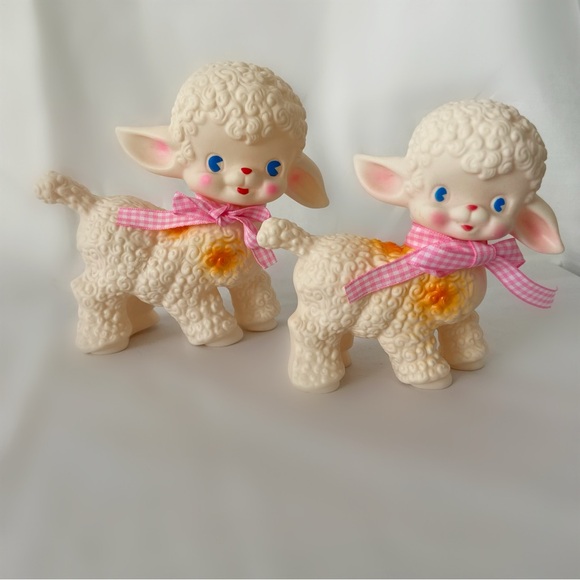Vintage | Accents | Retro Rubbery Lamb Sheep Toy Home Decor Figurine ...